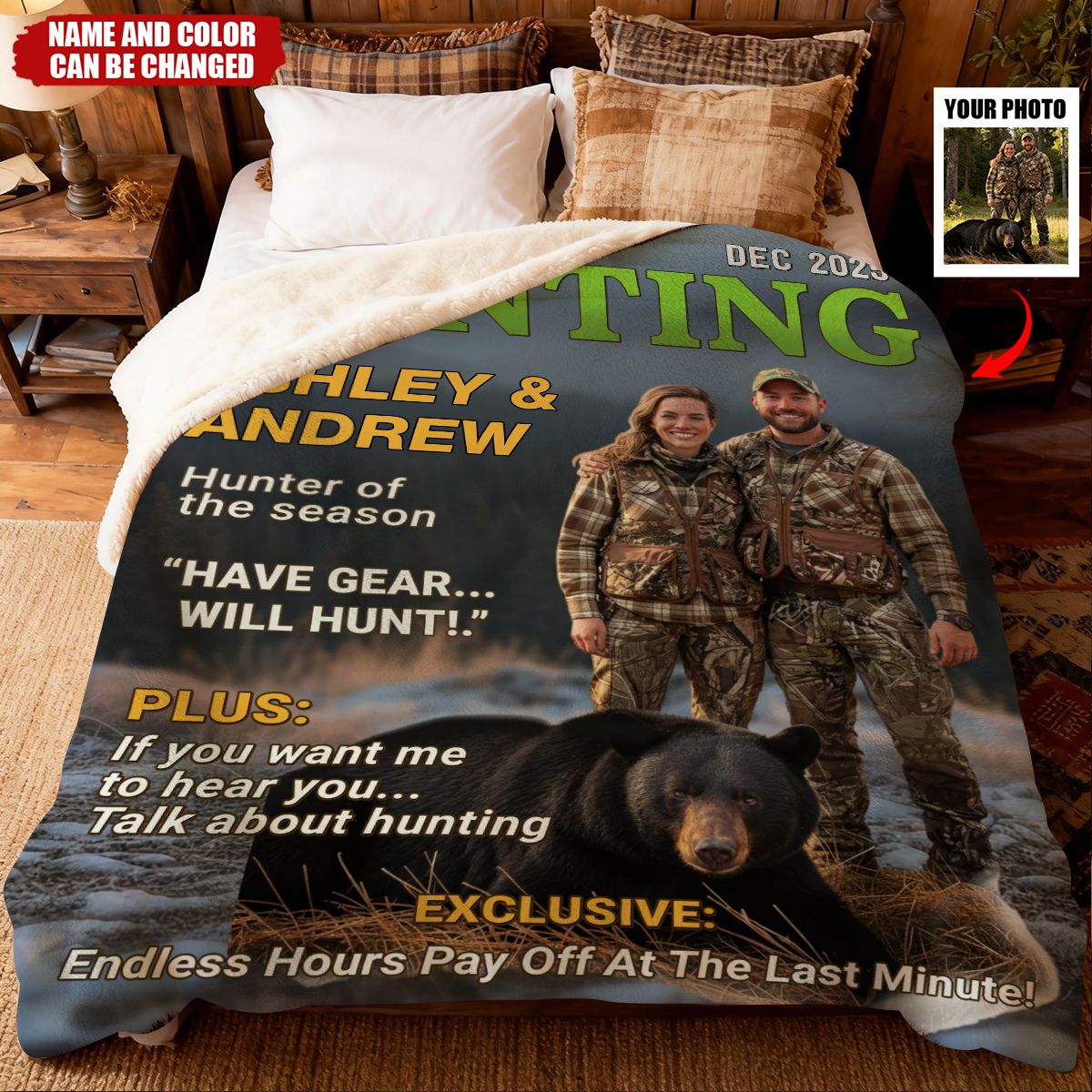Custom Photo Magazine Blanket - Personalized Christmas Birthday Huntin ...