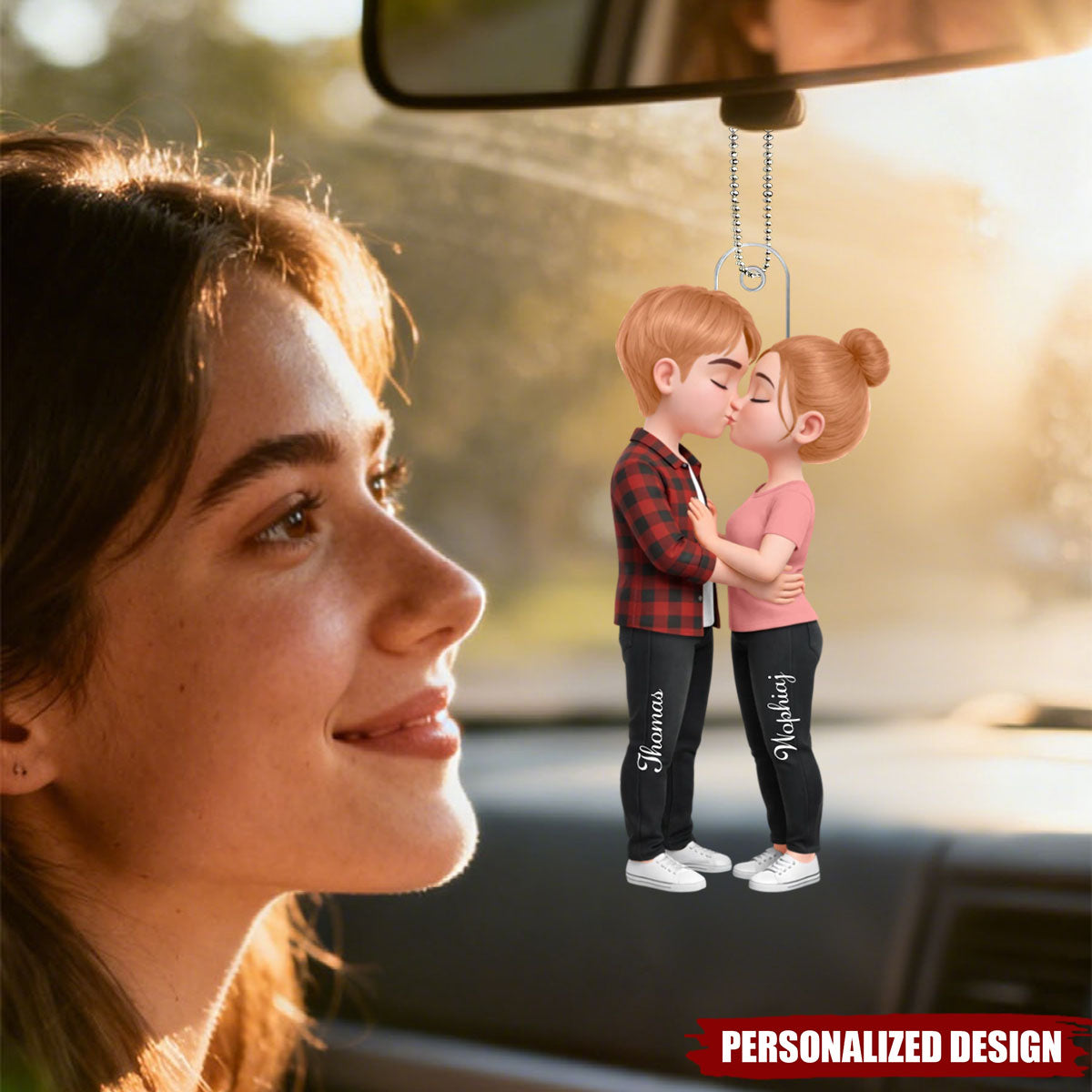 Romantic Couple - Personalized Acrylic Car Ornament - Heartfelt Valent ...