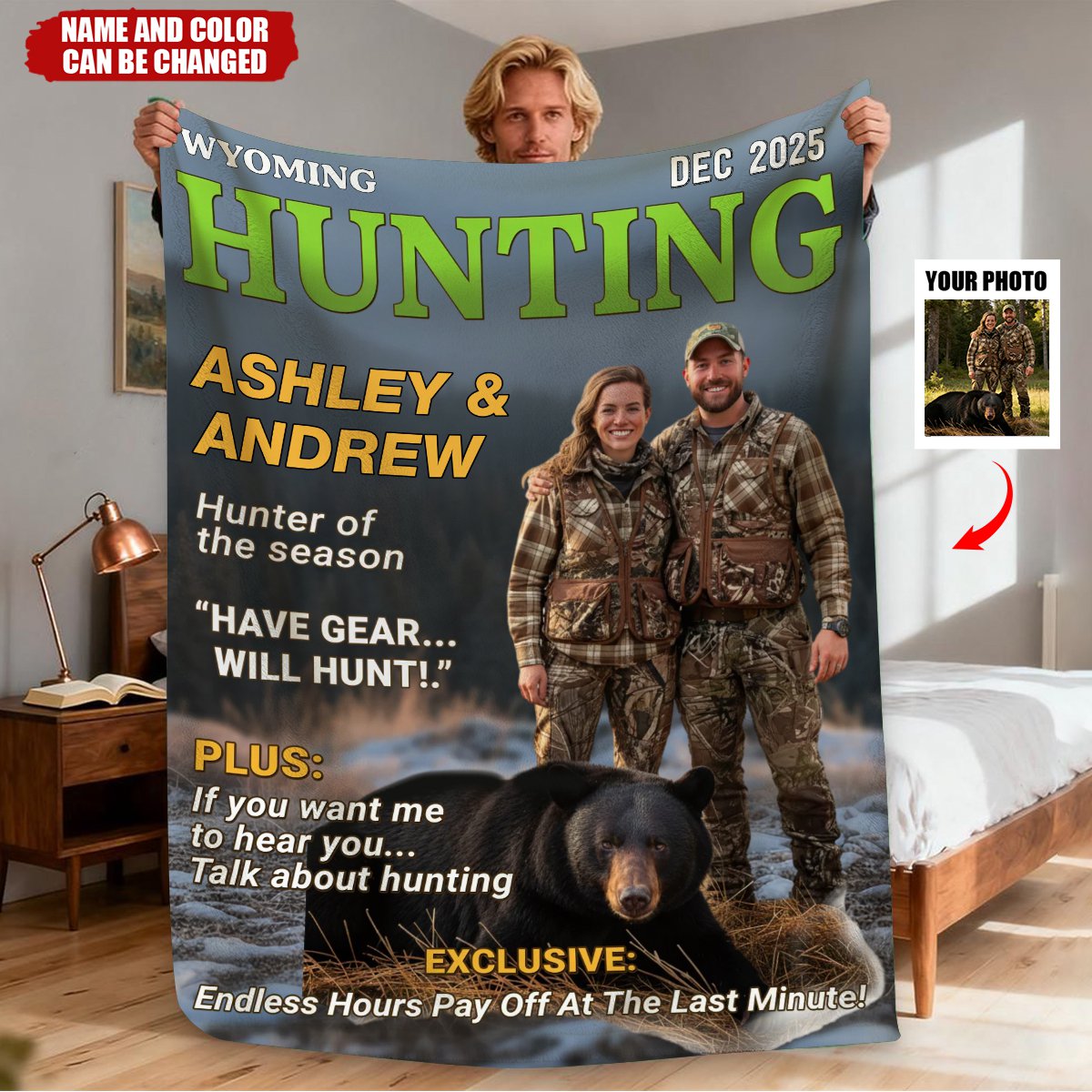 Custom Photo Magazine Blanket - Personalized Christmas Birthday Huntin ...